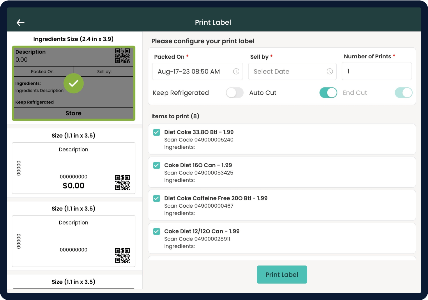 Label Printing | Retail POS System Solution | Modisoft
