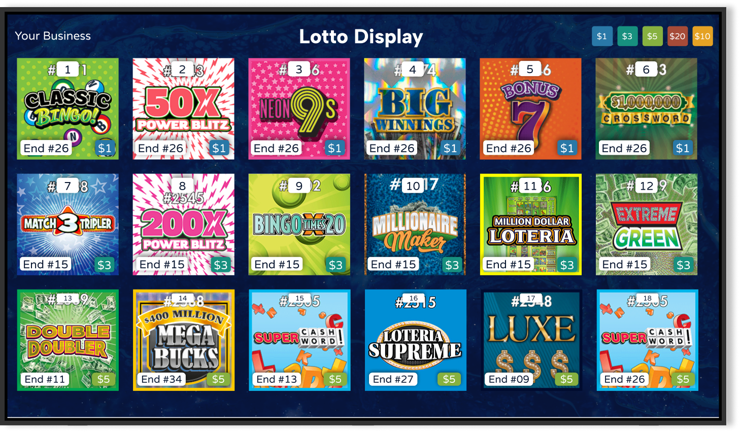 Lottery Display - Modisoft