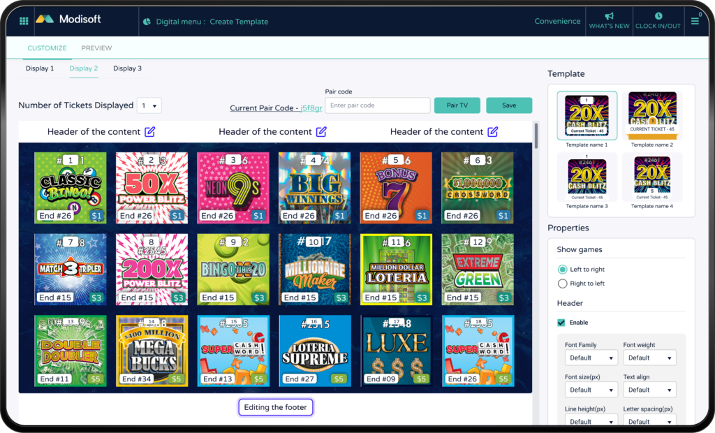 Lottery Display - Modisoft