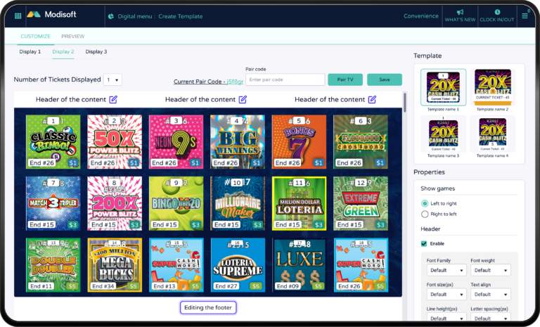 Lottery Display - Modisoft